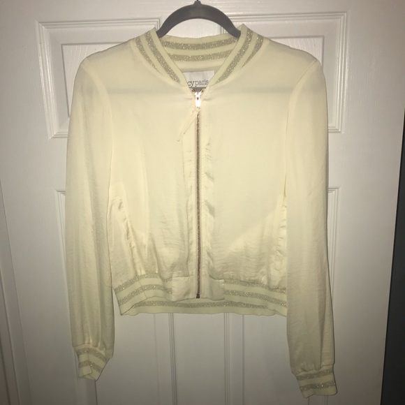 Lucy Paris | Jackets & Coats | Lucy Paris Ivory Bomber Jacket | Poshmark
